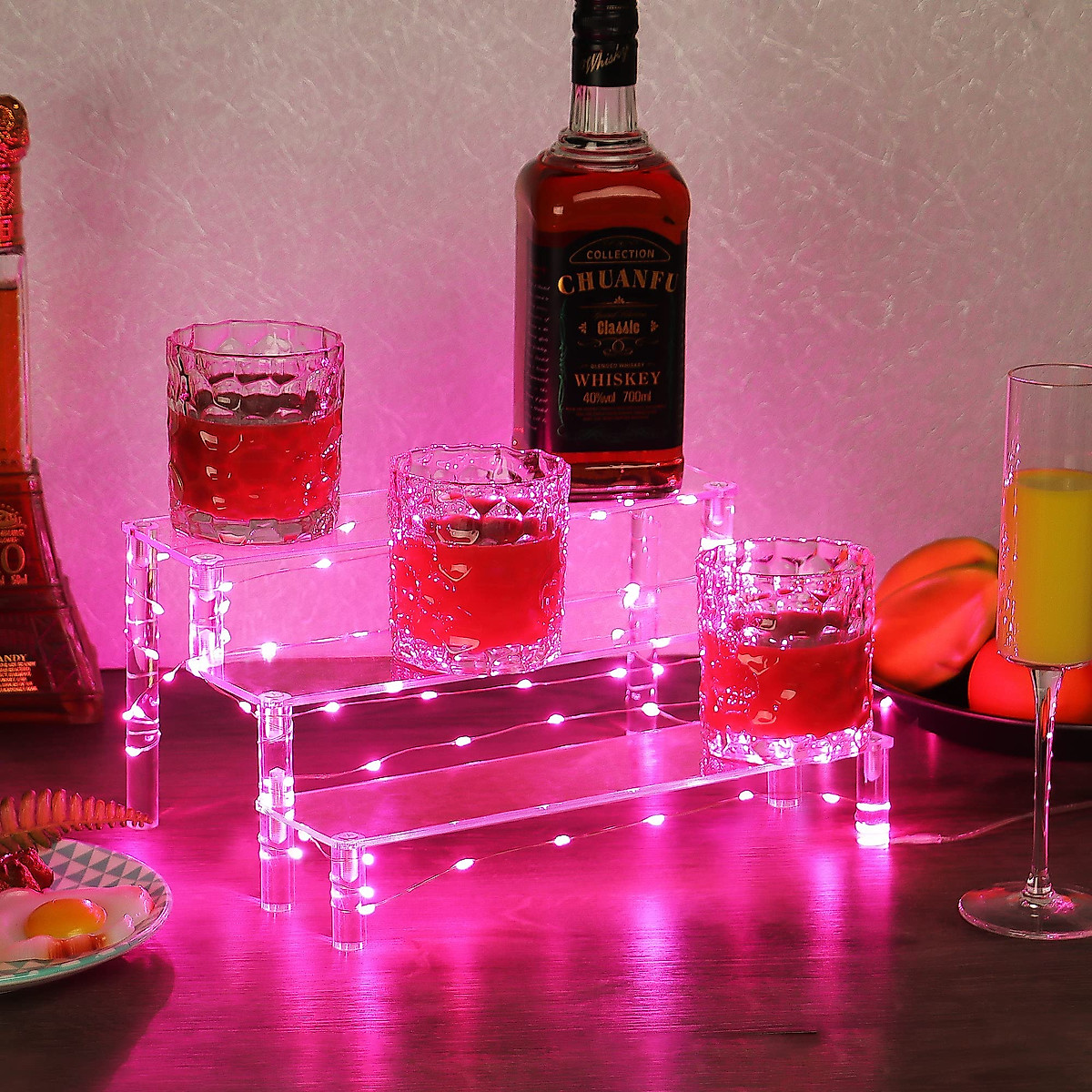 YestBuy 3 Tier Shelf Cupcake Stand (Pink) + 5 Tier Premium Cupcake Holder (Pink)