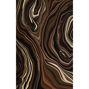 Black Brown Liquid Abstract Marble Area Rug for Living Room Bedroom Modern Lux Waves Diningroom Carpet Washable Soft Thick Home Office Floor Rug Indoor Outdoor Runners 2x6