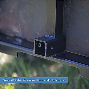 Titan Attachments 45" Skid Steer Pallet Fork Frame Attachment, Rate 4,000 LB, Quick Tach Tractor, 2" Receiver Hitch