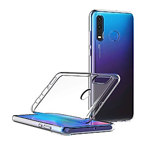 MaiJin Case for Huawei P30 Lite/Nova 4E (6.15 inch) Soft TPU Rubber Gel Bumper Transparent Back Cover