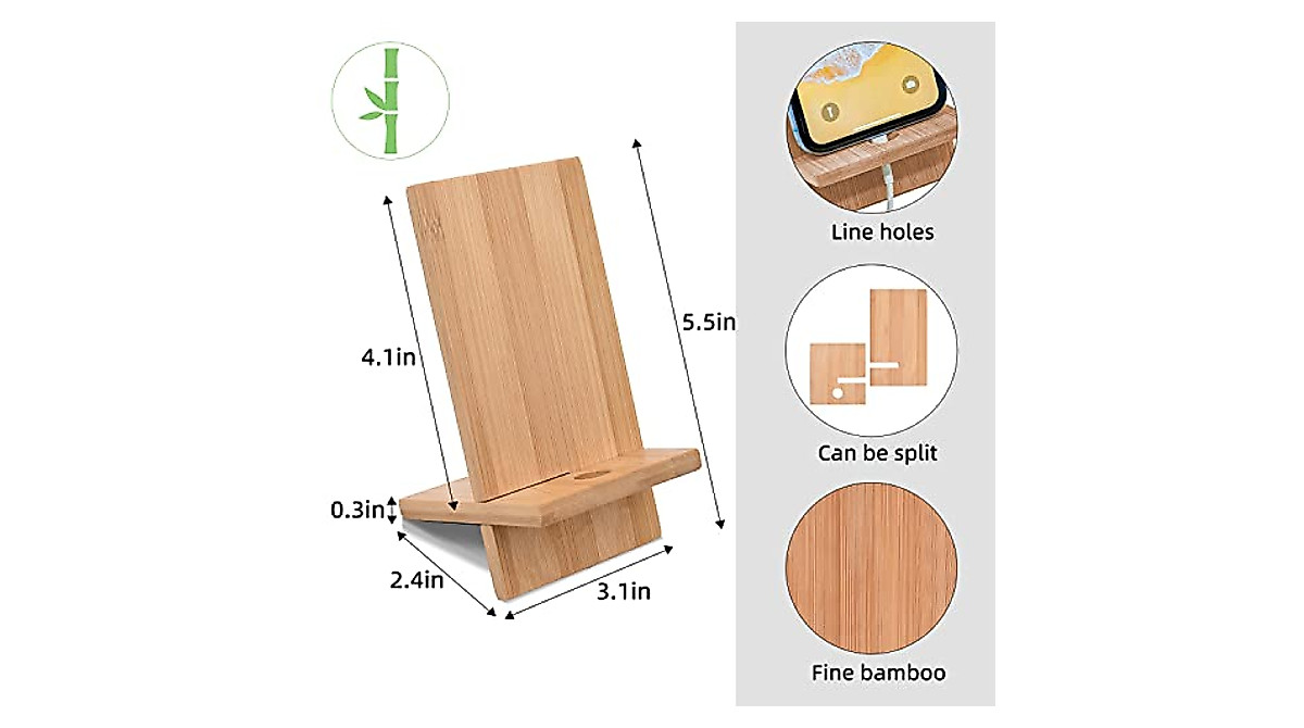BARUHARI Bamboo Mobile Stand for Smartphones & Tablets