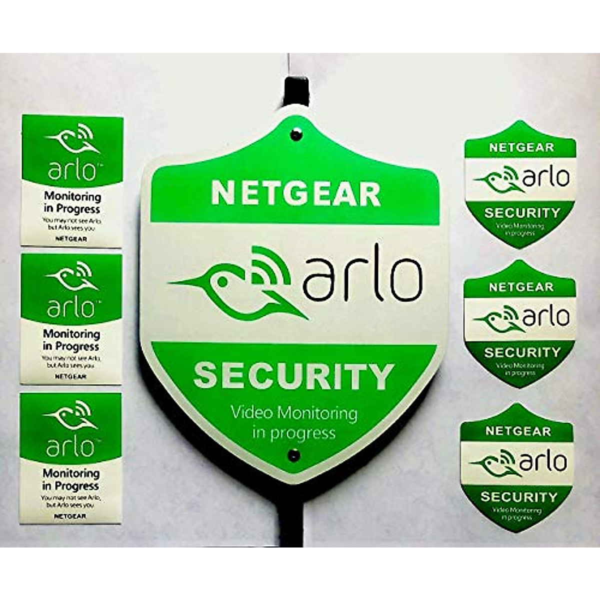 Arlo Yard Security Sign, 8 yr Weatherproof Reflective Aluminum Construction, 6 Window/Door Stickers by 3M Included