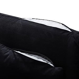 FULife Convertible Modular Sectional Sofa L-Shaped Corner Couch 4-Seat Sofá Reversible Velvet Upholstered Chaise Lounge Couches with Movable Ottoman&Lumbar Pillows for Living Room Apartment Office