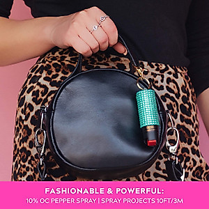 BLINGSTING Pepper Spray Maximum OC Strength Self Defense Spray for Women, 12 ft Spray Range & UV Dye