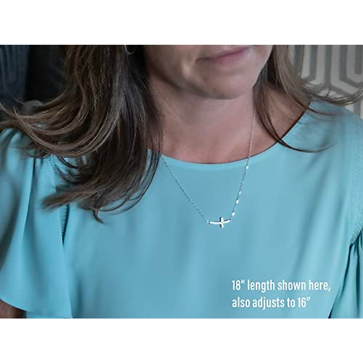 EFYTAL Sterling Silver Cross Necklace for Women, Confirmation Gifts, First Communion Gifts, Baptism Gifts, Religious Gift for Catholic Birthday