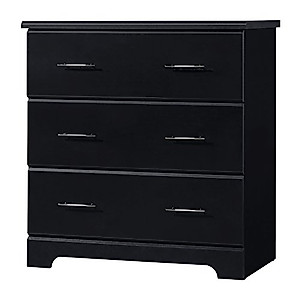 STORK CRAFT Brookside 3 Drawer Dresser (Black) – Baby and Kids Bedroom Organizer, Nursery Chest, Storage Dresser With Drawers, Universal Design