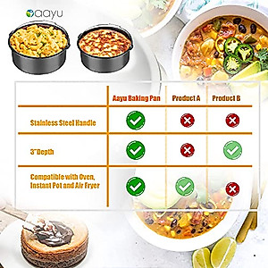 Baking Pan for Pressure Cookers, Air Fryers and Ovens- For 3 QT to 5QT Pressure Cookers & 3 QT 5.3QT Air Fryers.Fits InstantPot COSORI Ninja Foodi Gowise Philips NuWave Power Farberware & more