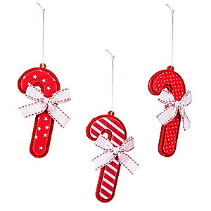 Mini Christmas Tree Decoration Kits, Red Felt Christmas Tree Ornament Kits, Christmas Tree Decoration Includes Hanging Stockings Cane Glove for Christmas Tree Decorations Wynott