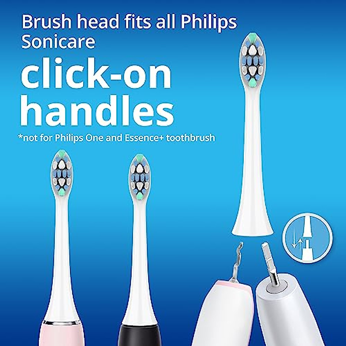 Replacement Toothbrush Heads Compatible with Sonicare Electric Toothbrush(Individually Packaged with Hygienic Cover),8 Pack Replacement Brush Heads for Phillips Sonicare Snap-on Handles (8 Count)