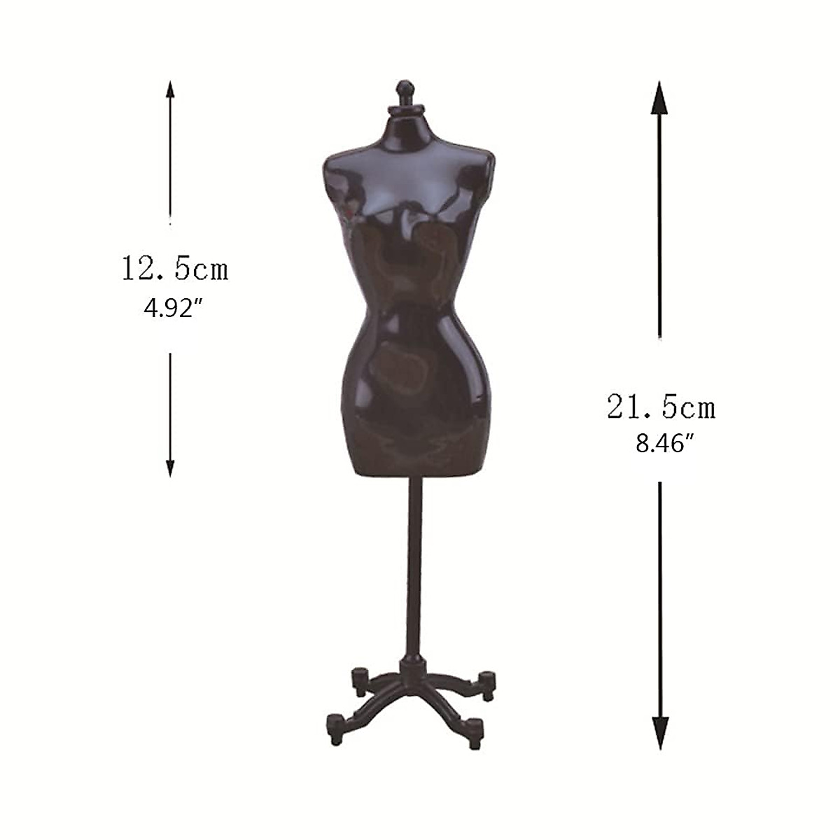 Doll Dressup Model Gown Mannequin Model Stand, Fits Doll Dress Hollow Body T-Shirt Display, Doll Mannequin Model Stand Store Torso Display 8.46 inch