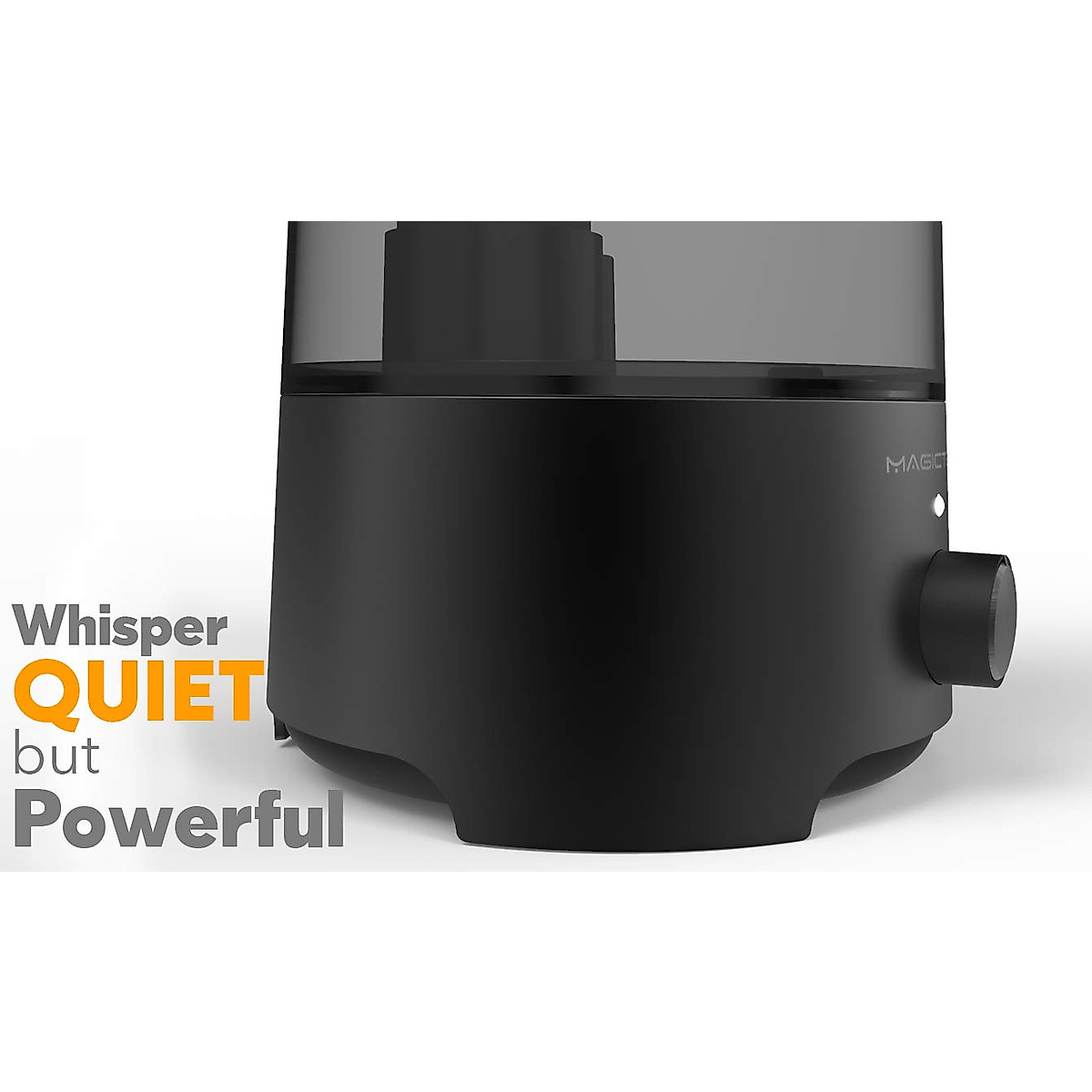 Cool Mist Humidifier, Magictec 2.5L Bedroom Essential Humidifier Diffuser, Baby Humidifier with Adjustable Mist Output, Auto Shut Off, Super Quiet 360° Nozzle- Lasts Up to 24 Hours BLACK