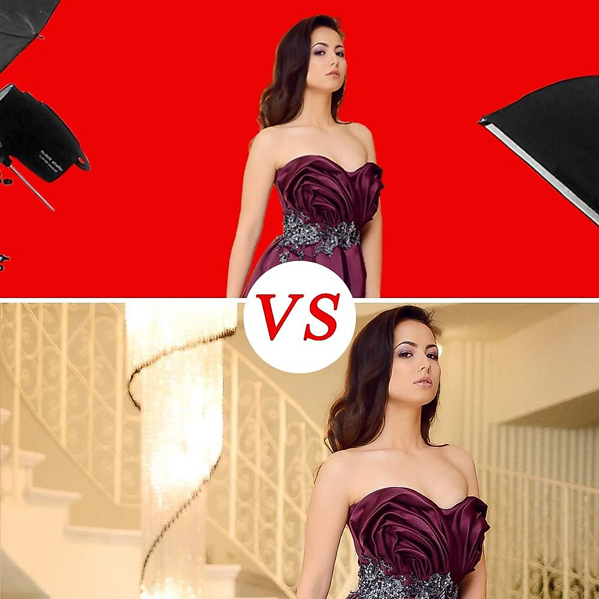 GFCC 6FT x 10FT Red Polyester Backdrop Curtain for Wedding Party Banquet,Fabric Backdrop