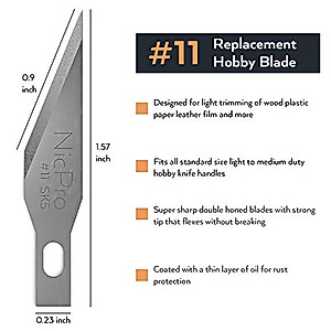 Nicpro 120 PCS Hobby Blades Set SK-5, Utility #11 Art Blades Refill Cutting Tool with Storage Case for Craft, Hobby, Scrapbooking, Stencil