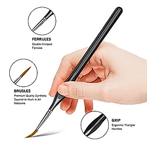 11Pcs Paint Brushes,Miniature Paint Brushes with Ergonomics Grip Handles,Detail Paint Brush Set for Fine Detailing & Art Painting - Acrylic, Watercolor,Oil,Models, Warhammer 40k……