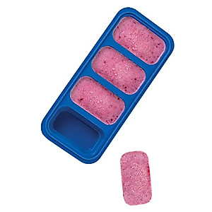 HIC Kitchen Prep-N-Freeze Portion Tray with Lid, Collapsible LFGB Silicone, 6-Ounce Sections