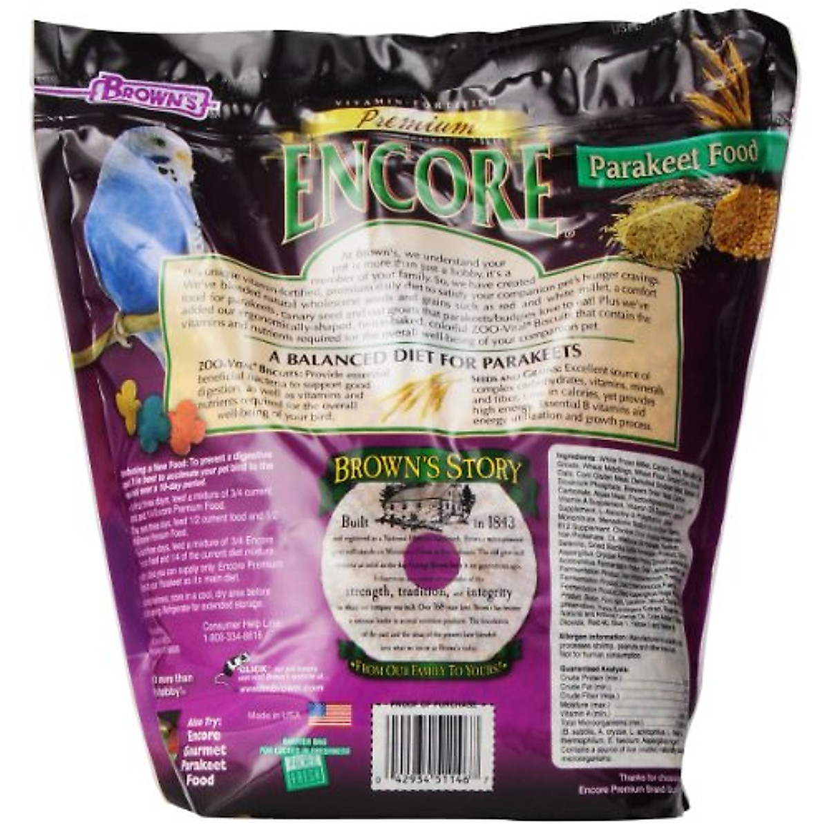 F.M. Brown'S Encore Parakeet Food, 5-Pound