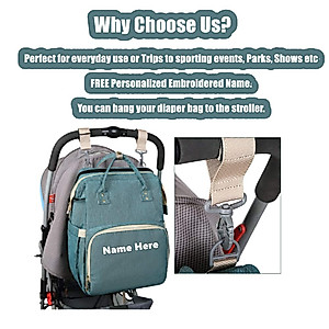 CYXG Personalized Diaper Bag with Name Embroidered Mommy Bag Backpack X-Large Foldable Stretchable