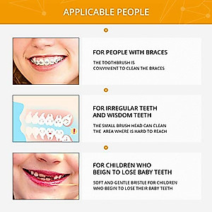 12 Pieces Tufted Toothbrush End-Tuft Tapered Trim Toothbrush Soft Trim Toothbrush Single Compact Interdental Interspace Brush