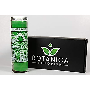 Botanica Emporium ECO Road Opener Candle | Spell Candle for Opening Up Opportunities | 100% Plant Based Palm Wax | 7 Day Glass Spiritual Candle 8" Tall