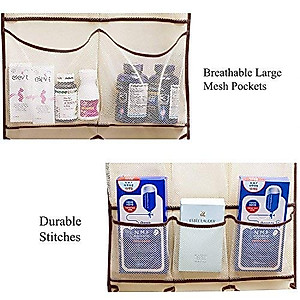 Double Sided 30 Pockets Hanging Underwear Organizer for Underwear, Stocking, Toiletries Accessories, Bra, Sock, Mesh Pockets & Rotating Metal Hanger