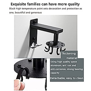 HEFFY Kitchen Storage Rotary Hook Rotatable Utensils Hooks Aluminum Small Utensil Holder Cooking Tool Hanger Bathroom Toilet RV Campers Easy to Install with 8 Removable Black