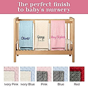 berry bebe Personalized Baby Blankets with Name, Newborn Baby Girl Gifts, Custom Baby Name Blanket, Plush and Cozy Minky, Baby Gifts for Newborn, Customized Pink Blanket for Baby Girl