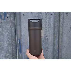 Poketle Personal Insulated Bottle, 380ml, Stainless Steel Tumbler, Lightweight, Good for Hot and Cold Drinks, Charcoal Gray