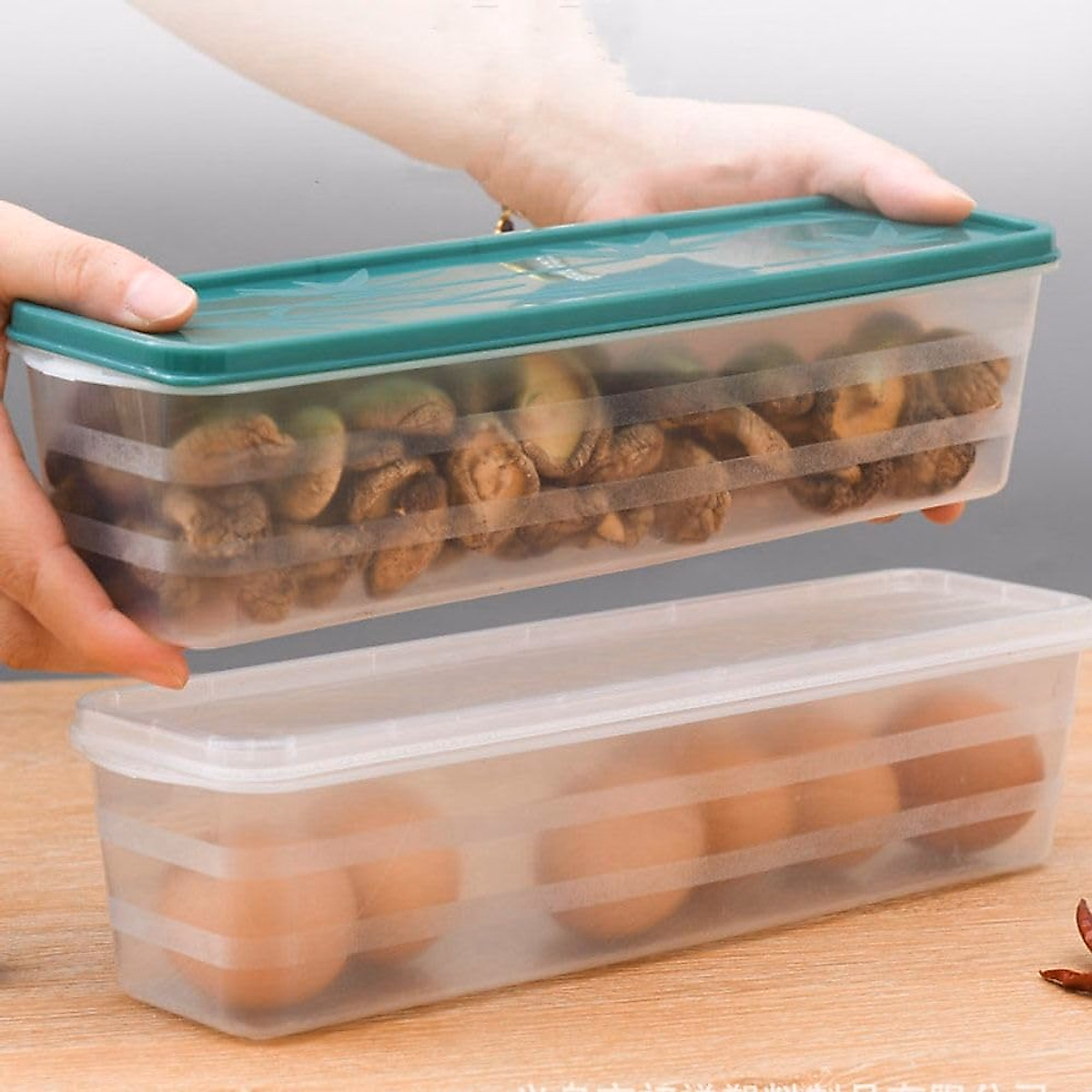 1PCS Noodle Storage Box,Rectangular Pasta Box Food Storage Container Large Capacity Spaghetti Container Portable Pasta Box(grey)