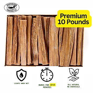 Fatwood Fire Starter Sticks 10 lb - All Natural & Organic for Fire Pit, Pizza Oven, Solo Stove - Easy Start Kindling for Wood Stoves & Camping. Start a Fire with just 2 Sticks
