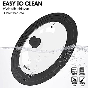 GDDGCUO Universal Pan Lids, Large Silicone Pot lids for Pots, Pans & Skillets - Fits 13", 14" & 15" Diameter Cookware, Frying Pan lid BPA Free and Dishwasher Safe