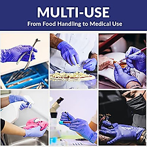 Klex Nitrile Exam Gloves - Medical Grade, Powder Free, Rubber Latex Free, Disposable Examination Grade Glove, Food Safe, Lavender M Medium, Box of 100