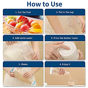 Portable Blender, Personal Blender for Shakes and Smoothies with USB Rechargeable Mini Fruit Juice Mixer, Personal Size Blender for Shakes and Smoothies Mini Juicer Cup Travel 450ML