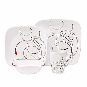 Corelle Square 16-Piece Dinnerware Set, Splendor, Service for 4