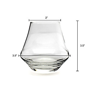 Tequila Glasses Sipping Snifter Easy Convenient Eyeballing Shot Measure Pour Set of 2 Pear Tulip Shape for Whiskey Scotch as well,1.5 Ounces