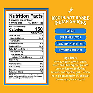 Brooklyn Delhi Golden Coconut Curry - Indian Simmer Sauce with Turmeric, Ginger, Lemon, & Coriander - 12 Ounces - Mild Enough for a kid, Flavorful Enough for a Foodie - Vegan - No Artificial Additives