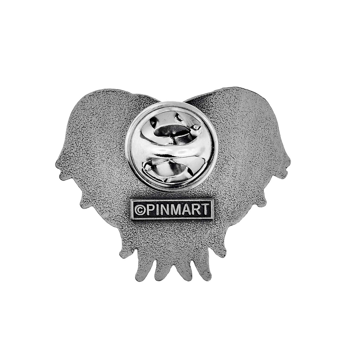 PinMart Heart with Angel Wings Enamel Lapel Pin – Enamel Heart Lapel Pin with Antique Nickel-Plated Angel Wings – Heart Wing Badge with Secure Clutch Back