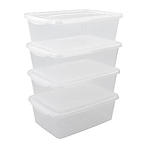Cand 14 Quart Storage Box 4 Packs, Clear Latching Bin
