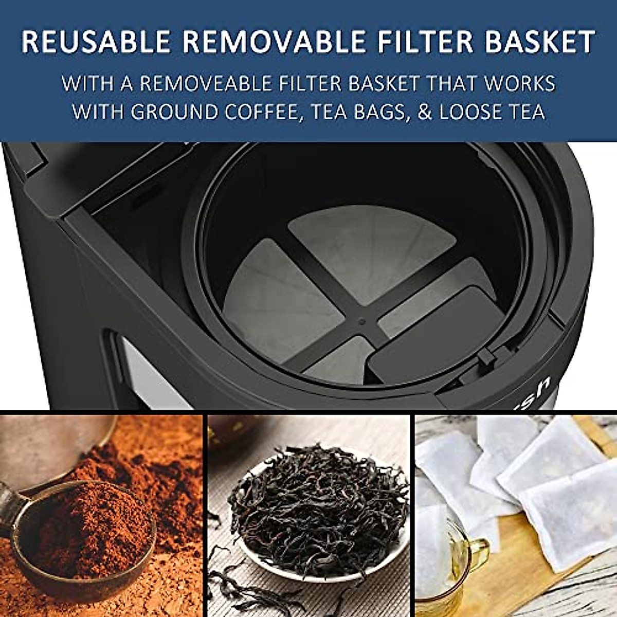 wirsh Iced Tea Maker, Iced Coffee Maker with 85 Ounce Pitcher, Strength Control and Reusable Filter, Perfect For Iced Coffee, Latte, Tea, Lemonade, Flavored Water, Black