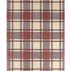 Peel and Stick Farmhouse Style Plaid Contact Paper Shelf Liner for Kitchen Cabinets Pantry Table Dresser Drawer Furniture Wall Decal 17.7X117 Inches
