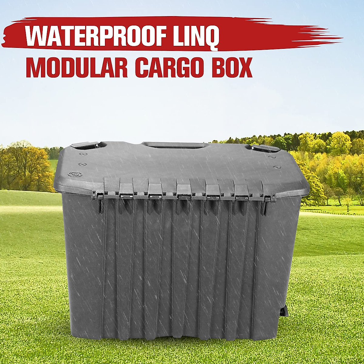 A & UTV PRO Modular Cargo Box for Can Am Maverick, 30 L/7.8 Gallon Rear Storage Cargo Box with Lid for LINQ Can Am Maverick X3 MAX, Trail, Defender, Commander Accessories, Replace OEM#715006830