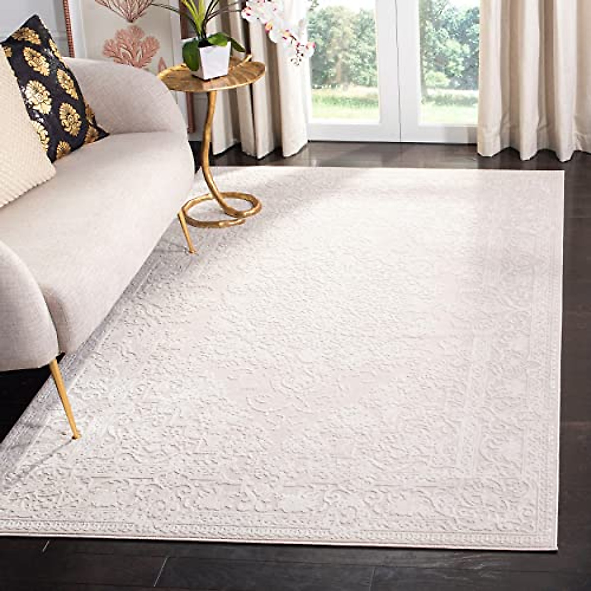 SAFAVIEH Reflection Collection Area Rug - 10' x 14', Beige & Cream, Vintage Distressed Design, Non-Shedding & Easy Care, Ideal for High Traffic Areas in Living Room, Bedroom (RFT664A)