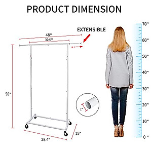 Fishat Simple & Heavy Duty Single Standard Rod Garment Rack
