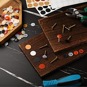 1152 Pcs Self Adhesive Screw Covers Screw Hole Stickers and 120 Pcs Screw Caps Screw Covers Waterproof Self Tapping Plastic Screw Cap Covers for Wood Screws Wall Cabinets Desk Screws