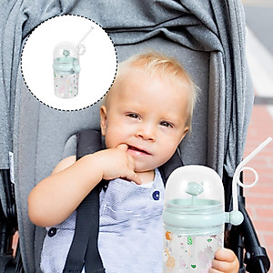 TOYANDONA Baby Drinking Cup with Straw Water Whale Spray sippy Cup Portable Toddler Cups Summer Water Cup Green(Pattern Random)