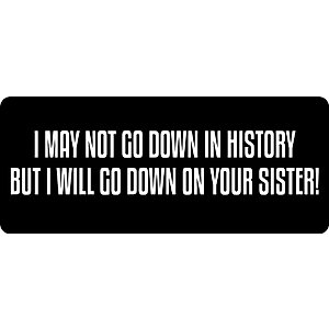 1080 Graphics 3 - I May Not Go Down in History Hard Hat/Biker Helmet Sticker BS 1272