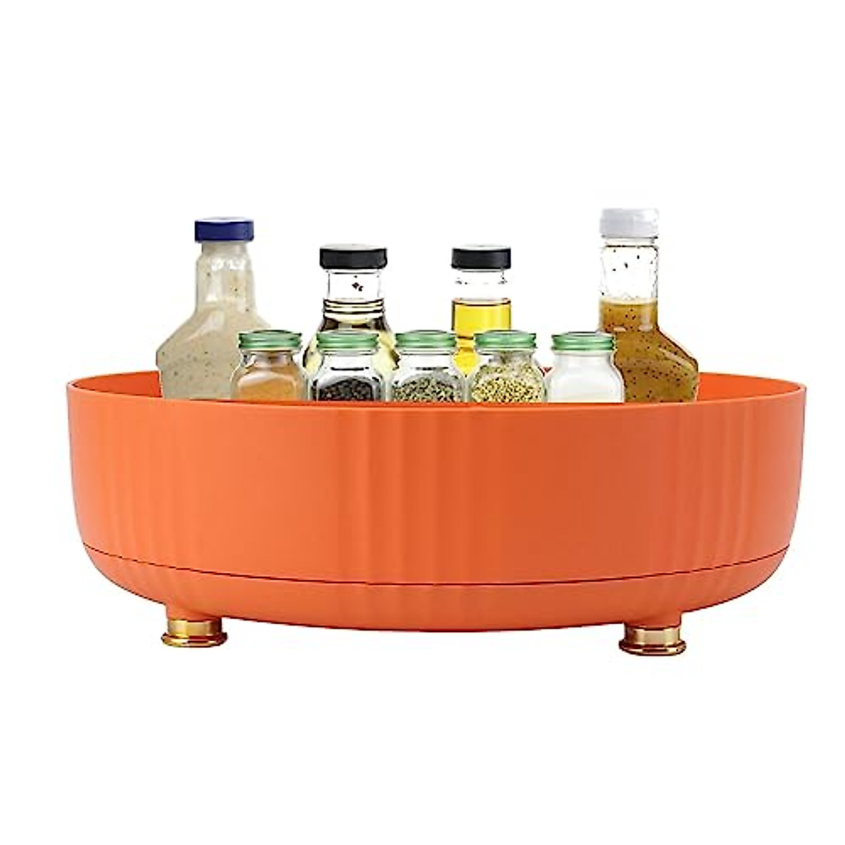 NFNSIG Lazy Susan Organizer Kitchen Rotating Spice Rack Pantry Cabinet Lazy Susan Turntable for Kitchen Cabinet(Orange)