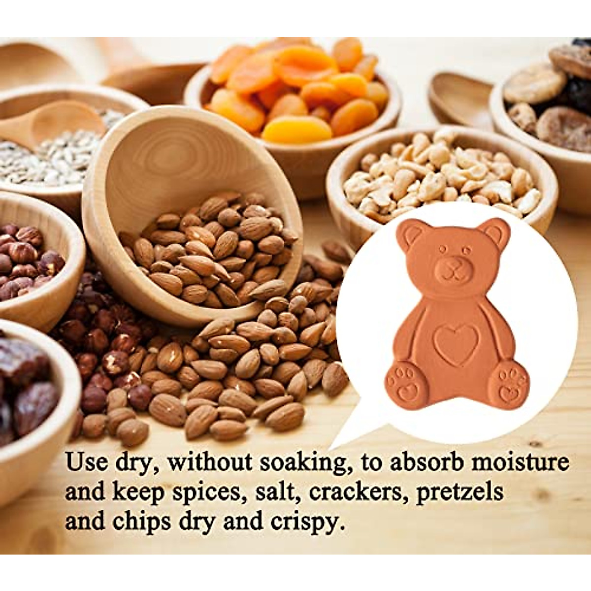 dgudgu 4 PCS Terracotta Brown Sugar Bear Keeper and Saver Brown Sugar Disc Brown Sugar Softener