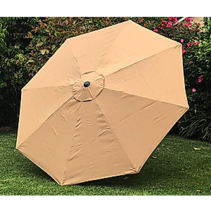 BELLRINO DECOR Replacement ** SAND **" STRONG & THICK" Umbrella Canopy for 10ft 8 Ribs SAND (Canopy Only)