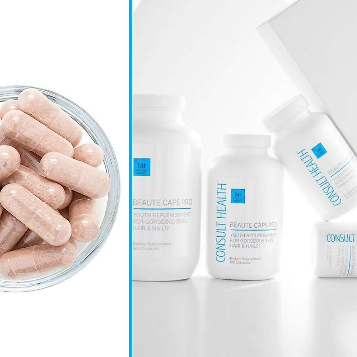 Consult Health Beaute Caps PRO - Supports Healthy Hair, Skin & Nails - Biotin 10,500 mcg - Red Orange Complex - Collagen - High Potency Support - Vitamin C & D - Minerals - 60 Day - 120 Capsules