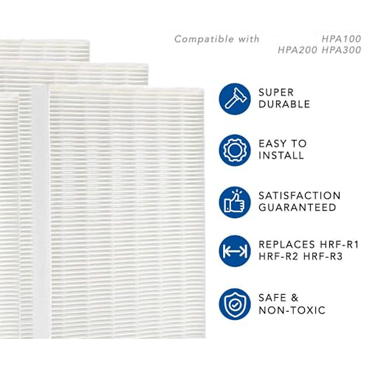 6 Pack HPA300 HEPA Replacement Filter R,for Honey well HPA300, HPA200, HPA100, HPA090 Series,HPA5300 Replaces Part HRF-R3 & HRF-R2 & HRF-R1